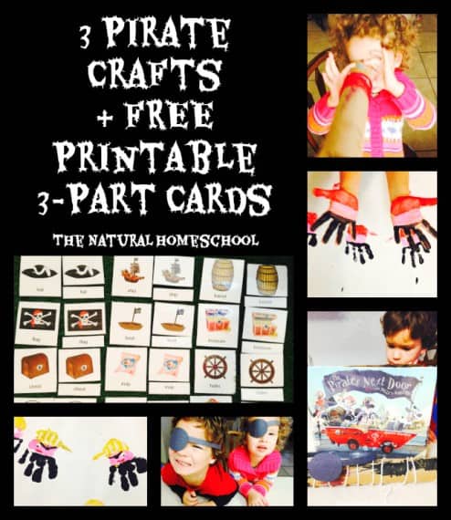 3 Pirate Crafts and FREE Printable 3-Part Cards - The Natural Homeschool