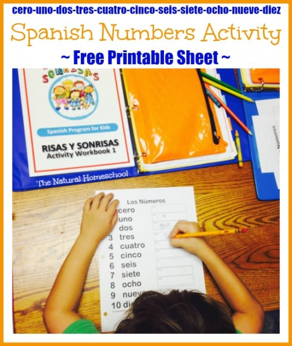Spanish Numbers Activity {Printable Sheet} - The Natural Homeschool