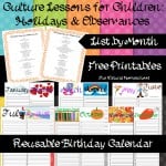 Montessori Curriculum: Holidays & Observances during the Calendar Year ...