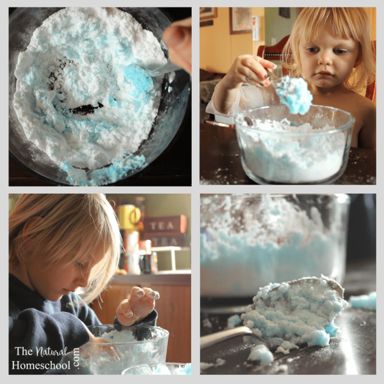 Kids Snow Activities ~ Make your own snow! - The Natural Homeschool