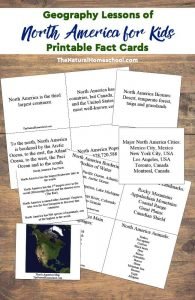Geography Lessons of North America for Kids - Printable Fact Cards ...