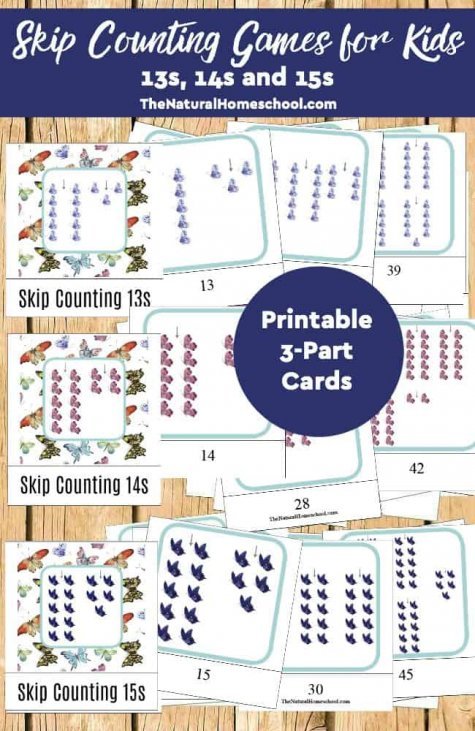 Skip Counting Games for Kids {13s, 14s, 15s Printable 3-Part Cards ...