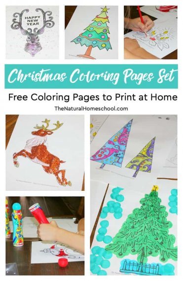 Christmas Coloring Pages Set ~ Free Coloring Pages to Print at Home ...