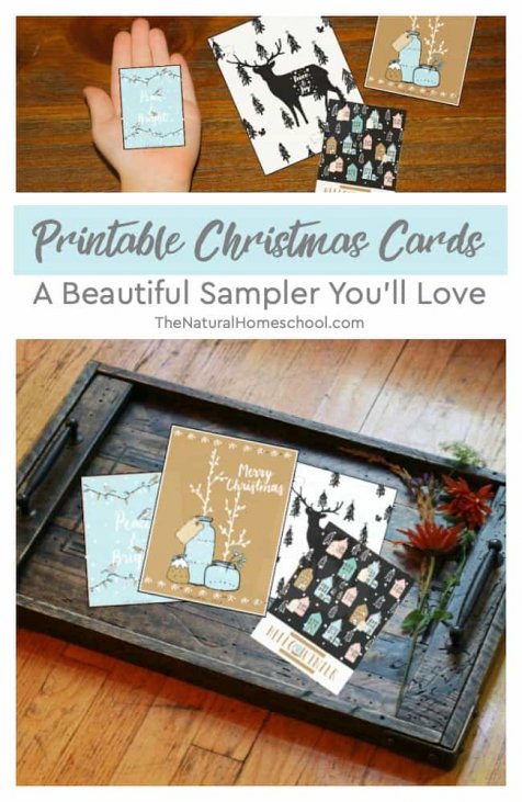 Printable Christmas Cards Sampler - The Natural Homeschool