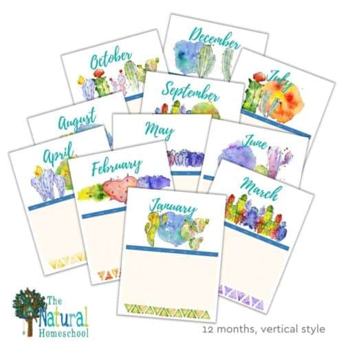 Printable Vertical Homeschool Calendar - The Natural Homeschool